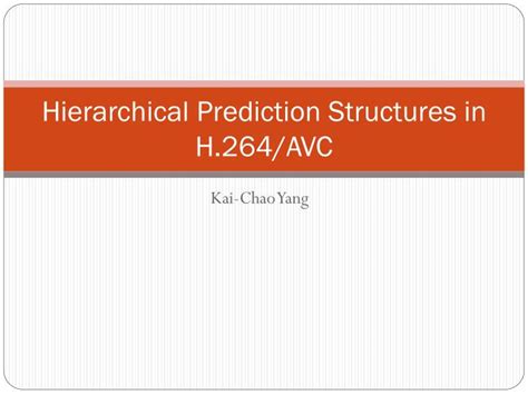 Ppt Hierarchical Prediction Structures In H264avc Powerpoint