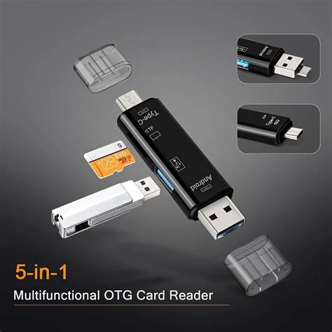 5 In 1 Multifunction Usb 2 0 Type C Usb Micro Usb Tf Sd Memory Card Reader Otg Card Reader
