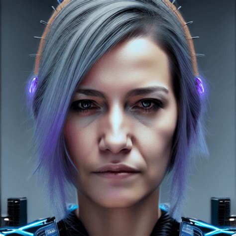 Cyberpunk Female Character Netrunner Portrait Realistic 4k · Creative