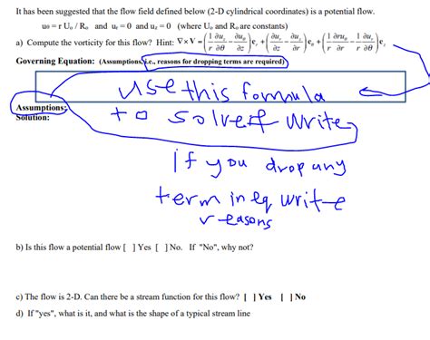 Solved It Has Been Suggested That The Flow Field Defined Chegg Com