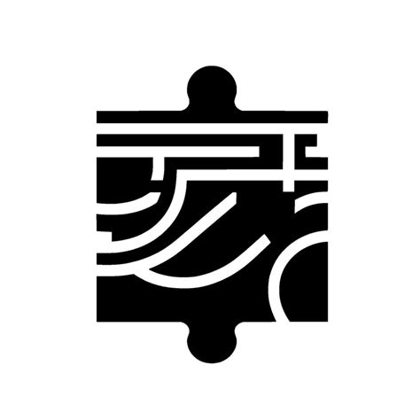 Abstract Puzzle Piece A Geometric Of Interlocking Lines And Shapes In Grayscale 58395630 Vector