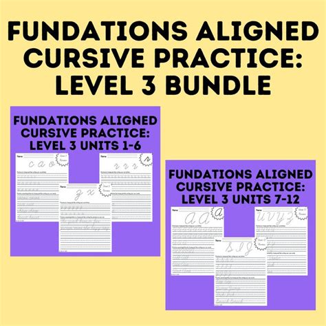 Bundle Fundations Aligned Cursive Writing Practice Level 3 Unit 1 12