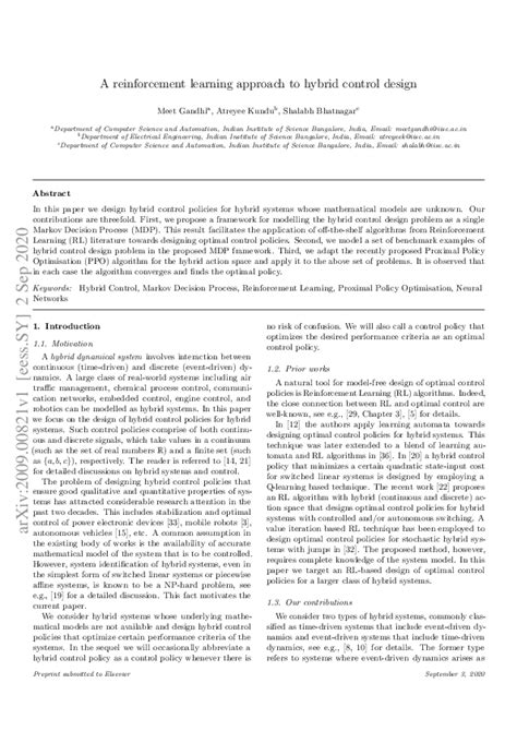 A Reinforcement Learning Approach To Hybrid Control Design