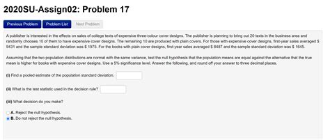 Solved 2020su Assign02 Problem 17 Previous Problem Problem
