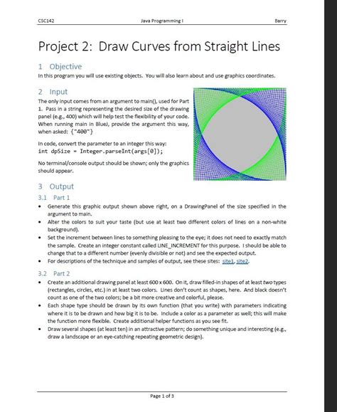 Solved Project 2 Draw Curves From Straight Lines 1 Chegg Com