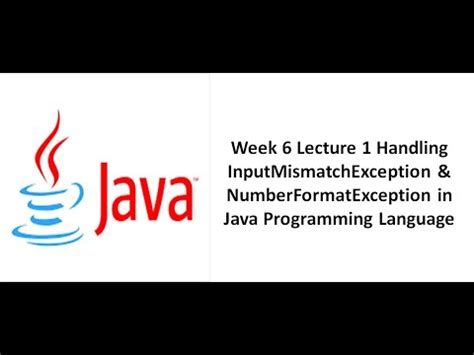 Handling InputMismatchException And The NumberFormatException In Java Programming Language YouTube