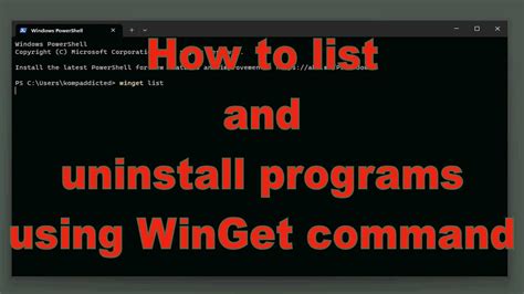 How To List And Uninstall Programs Using Winget Command Windows 11 Commandline Youtube