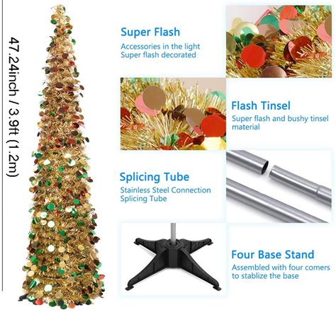 Foldable Christmas Tree Diy Sequin Metal Wire Arti Vicedeal