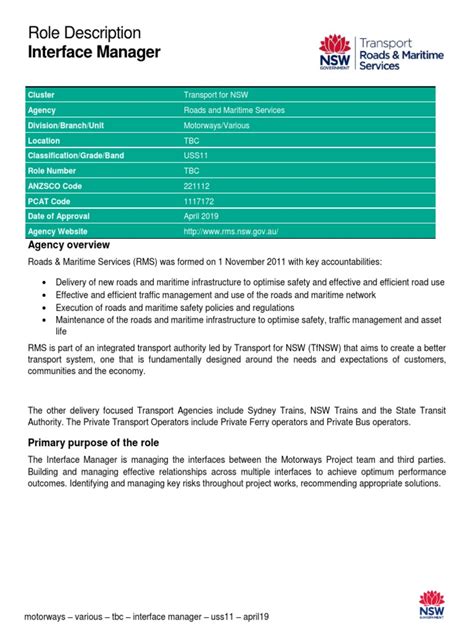 Construction Interface Manager Uss11 Pdf Risk Project Management