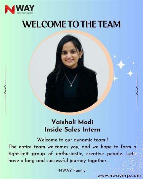 Vaishali Modi On Linkedin Sales Internship Nwaytechnologies