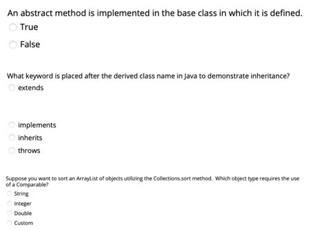 Solved An Abstract Method Is Implemented In The Base Class Chegg