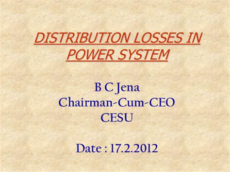 Pdf Distribution Losses In Power System