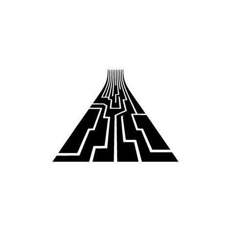 Abstract Circuit Path Black Geometric On White 66953516 Vector Art At Vecteezy