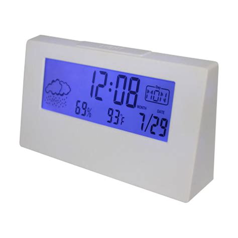 Student LCD Weather Display Desktop Clock Temperature Humidity Snooze Alarm Clock Multi Function