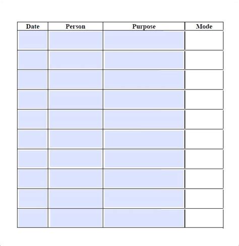 Employee Communication Log Template