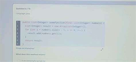 Question 6 15 Language Javo 1 Public List StudyX