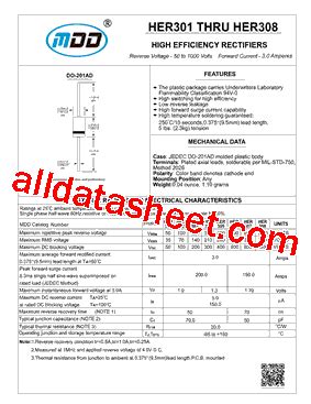 HER306 Datasheet(PDF) - Microdiode Electronics (Jiangsu) Co.,Ltd.