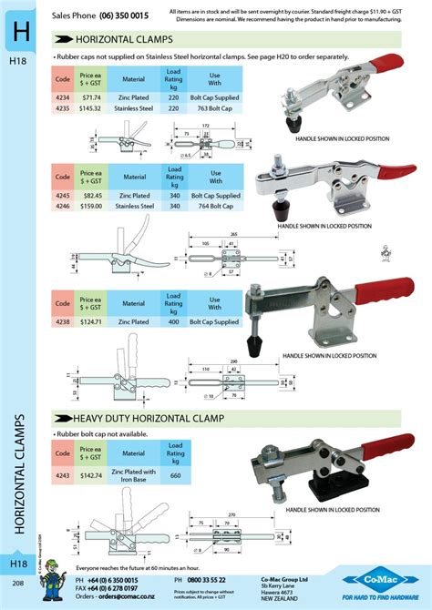 Co Mac Horizontal Clamps Large