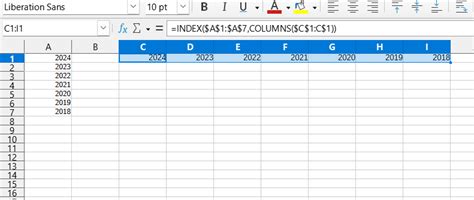 Programacion Y Latex Cómo Transponer Una Columna En Una Fila En Libreoffice Usando Una Fórmula