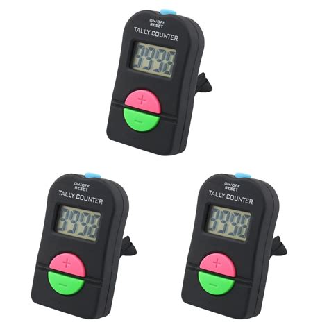 Set Of 3 Electronic Up Down Clicker Hand Tally Counter Counting Led Countdown Manual
