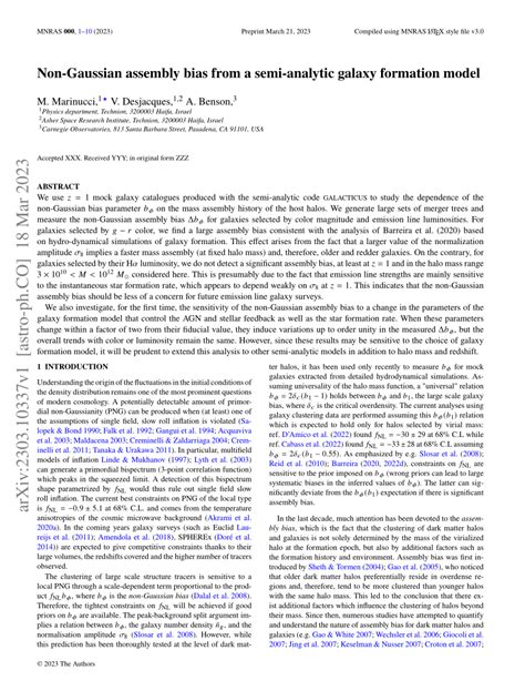 Pdf Non Gaussian Assembly Bias From A Semi Analytic Galaxy Formation Model