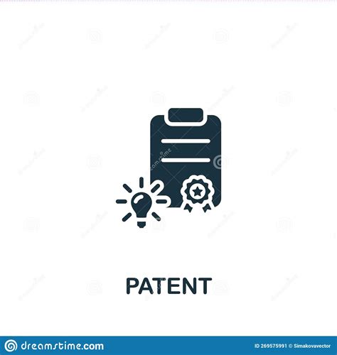 Patent Icon Monochrome Simple Sign From Intellectual Property Collection Stock Vector