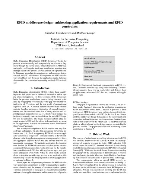 Pdf Rfid Middleware Design Addressing Application Requirements And