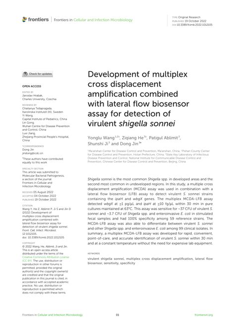 Pdf Development Of Multiplex Cross Displacement Amplification
