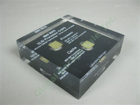 Vintage Ibm Lucite Embedded Computer Chip Paperweight 9370 Vlsi