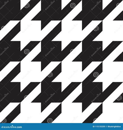 Black And White Classical Houndstooth Pattern Big Elements Stock Vector Illustration Of Woven