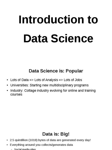 Unit 1 Part 1 Pdf Data Science Data