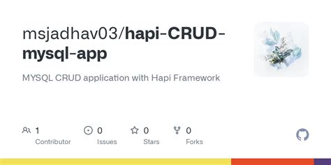 Github Msjadhav03hapi Crud Mysql App Mysql Crud Application With Hapi Framework