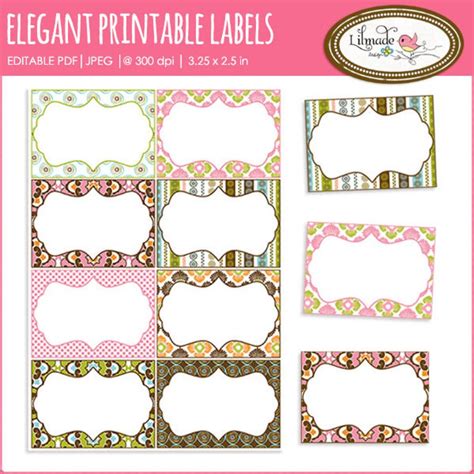 Printable Labels Editable PDF Labels Task Cards Printable Etsy