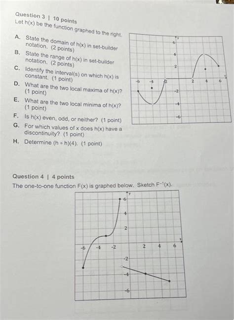 Solved Question 3 10 Points Let Hx Be The Function