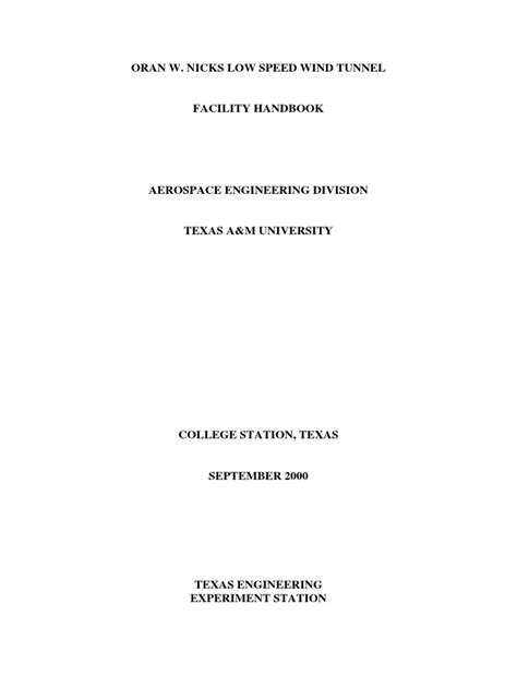 Wind Tunnel Design Handbook Pdf Wind Tunnel Fluid Dynamics