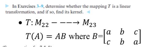 solved in exercises 3 9 determine whether the mapping t is