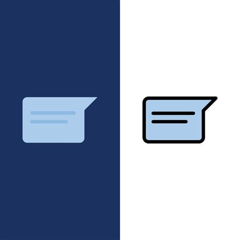 Chat Basic Chatting Ui Icons Flat And Line Filled Icon Set Vector Blue