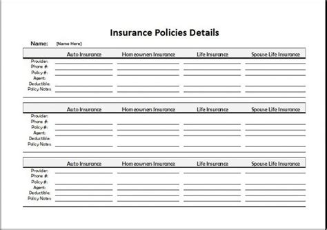 Policy Tracking Template