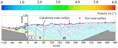 figure 6 numerical simulation of water surface profile and x z plane