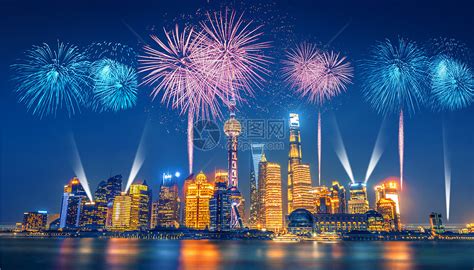 城市烟花场景图片素材 正版创意图片400670867 摄图网