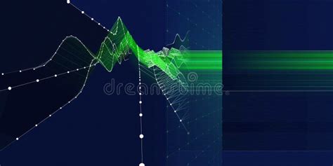 Abstract Background Graph Wavy Grid With Blurred Lines On Dark Big Data Stock Illustration
