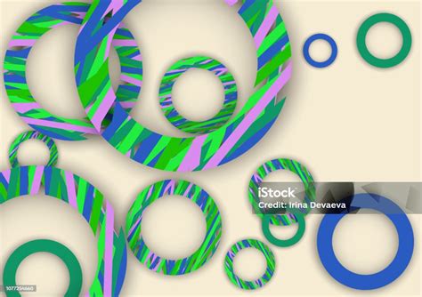 밝은 추상 배경 밝은 배경에 부드러운 그림자와 질감된 줄무늬와 색된 반지 광고 웹사이트 배너 및 포스터 디자인 0명에 대한 스톡