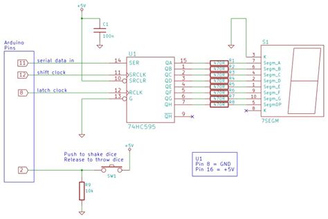 Tutorial 19 Arduino Dice Circuit And Sketch Using A 7 Segment Display