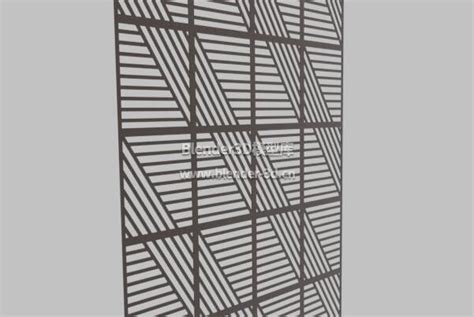 Blender 方框隔断屏风3d模型素材资源免费下载 Blender3d模型库