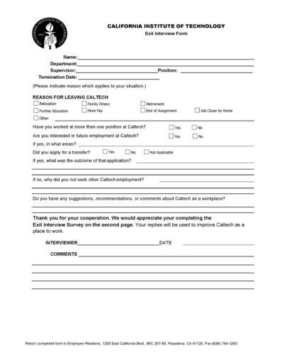 40 Best Exit Interview Templates Forms ᐅ TemplateLab