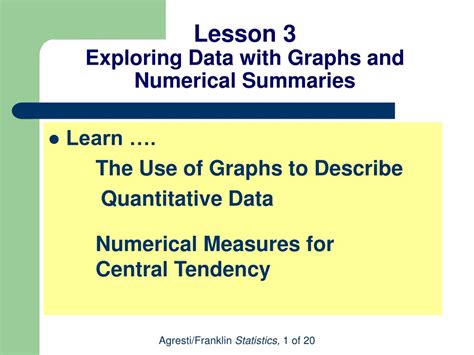 Ppt Lesson 3 Exploring Data With Graphs And Numerical Summaries