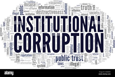 Institutional Corruption Word Cloud Conceptual Design Isolated On White Background Stock Vector