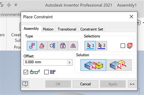 Contraint Dialog Box Not Highlighting Buttons In Inventor 21 Autodesk Community