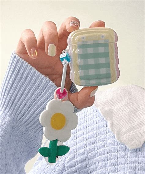 에어팟 러브 체크 포에버 플라워 계란후라이 키링 젤리 실리콘 특이한 유니크 키치 힙 하이틴 귀여운 커플 우정 이어폰 애플 케이스