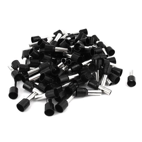 100pcs Insulated Ferrule Cord End Terminal Wire Connector Black E10 12 8awg